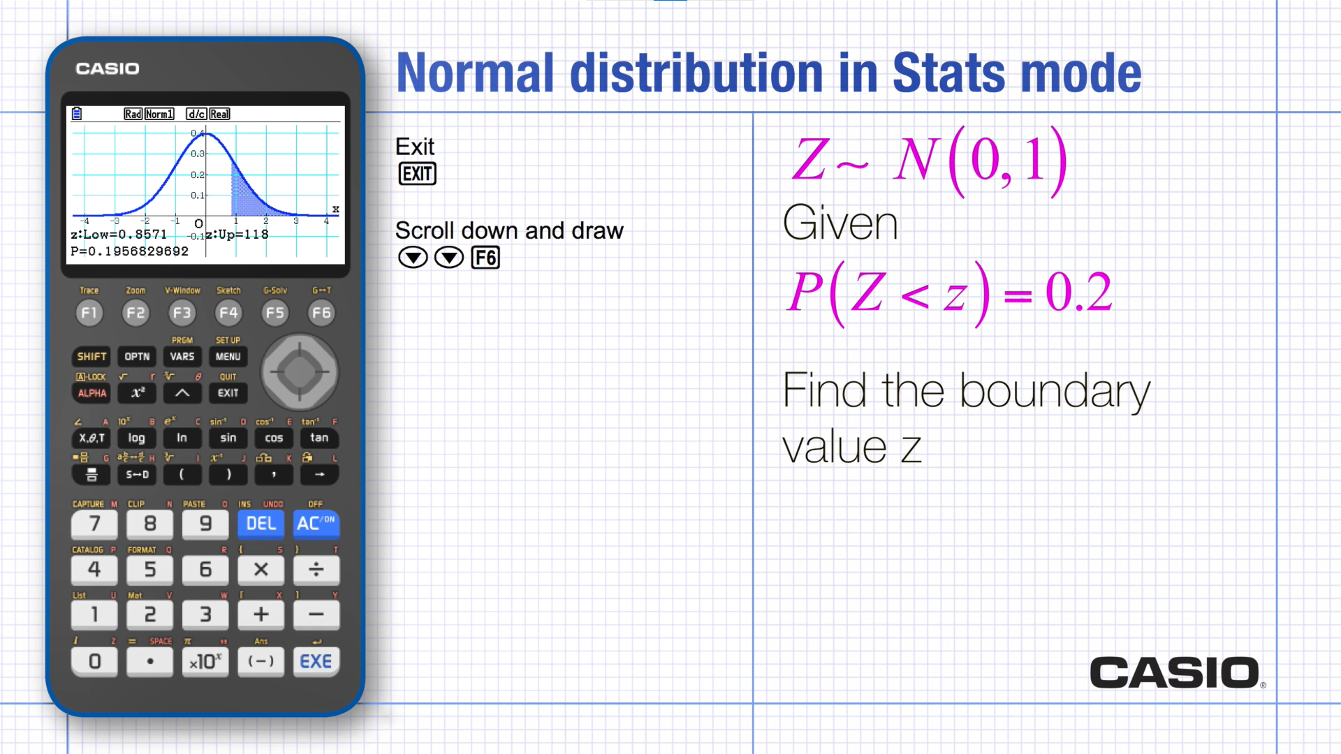 Normal Distribution Probabilities And Values Casio Calculators